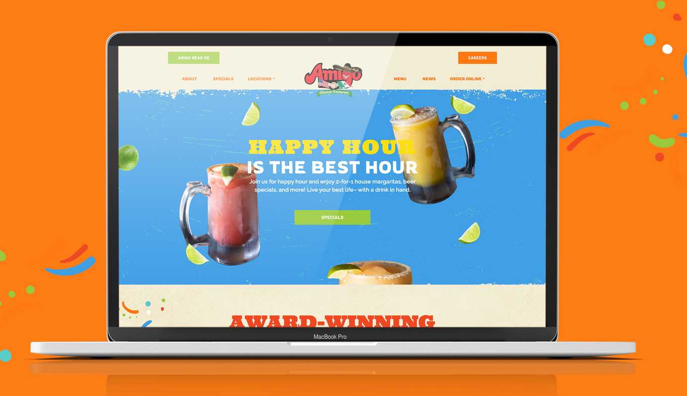 Restaurant Web Design | Amigo Mexican Restaurant Website - Riverworks ...