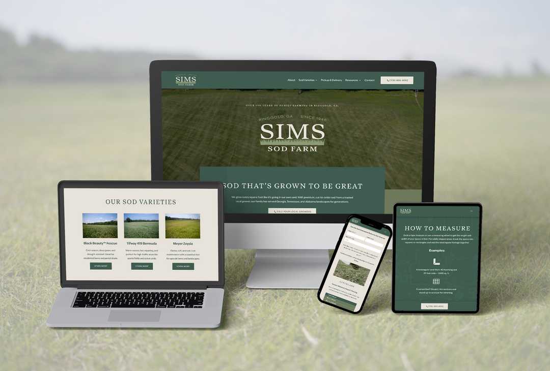 Sims Sod Farm Web Design - Riverworks Marketing